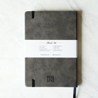 Leather Hard Cover Notebook - Grey